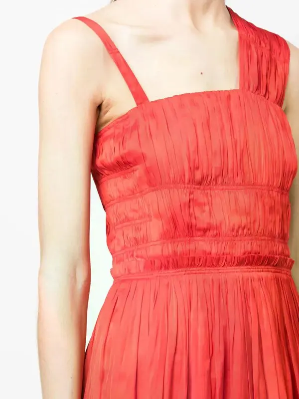 Zadig&Voltaire Roselie Satin Pleated Dress - Red