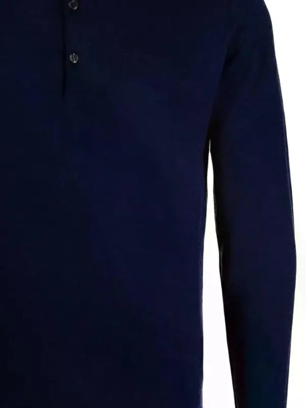 John Smedley Merino Wool Polo Shirt - Blue