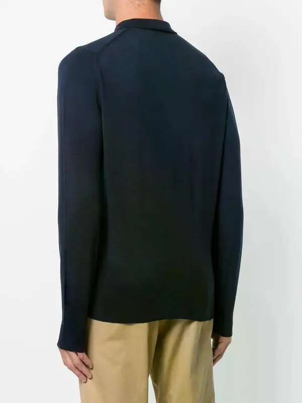 John Smedley Merino Wool Polo Shirt - Blue
