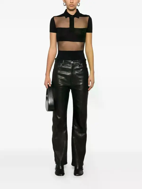 Coperni Striped Sheer Polo Top