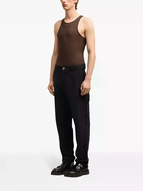 AMI Paris Straight-leg Worker Trousers With Logo Patch