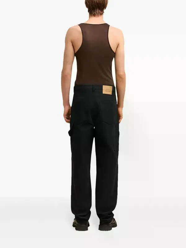 AMI Paris Straight-leg Worker Trousers With Logo Patch