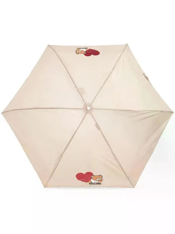 Moschino Teddy Bear-print Compact Umbrella - Neutrals