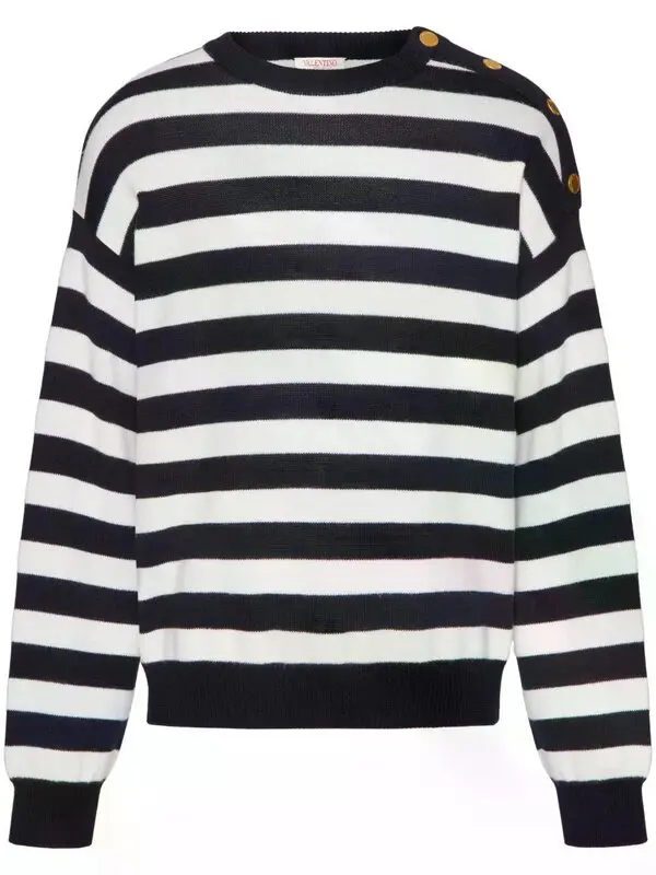 Valentino Garavani Striped Crew Neck Jumper
