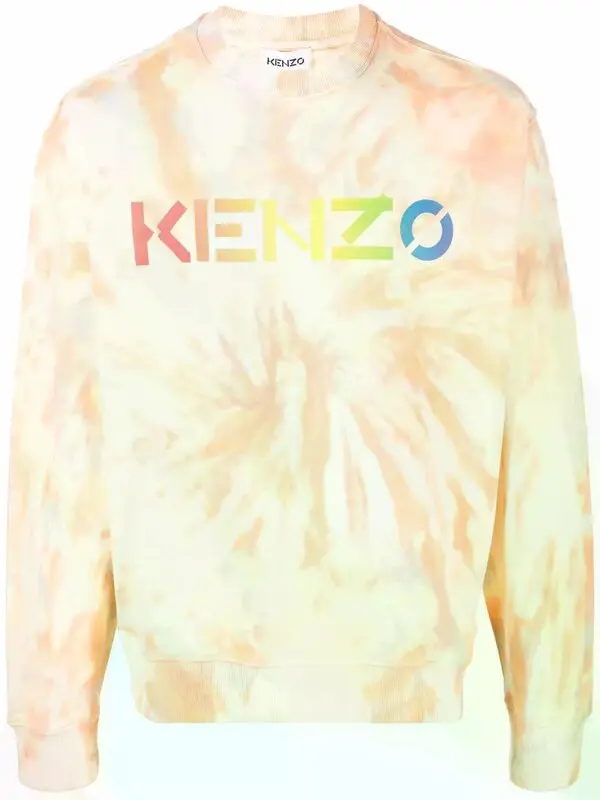 Kenzo Logo-print Tie-dye Sweatshirt - Orange