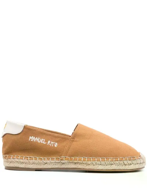 MANUEL RITZ Embroidered Logo Canvas Espadrilles