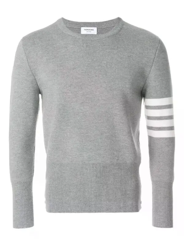 Thom Browne Wool Crew Neck Sweater With Signature Stripes