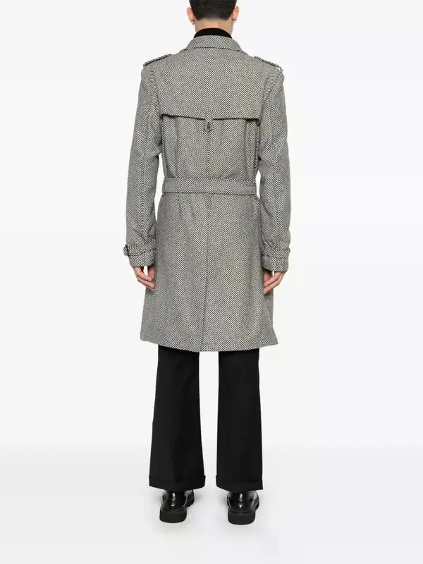 ERALDO Herringbone Virgin Wool Blend Coat