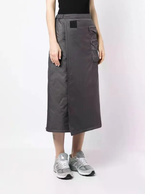 Goen.j Quilted Wrap Midi Skirt