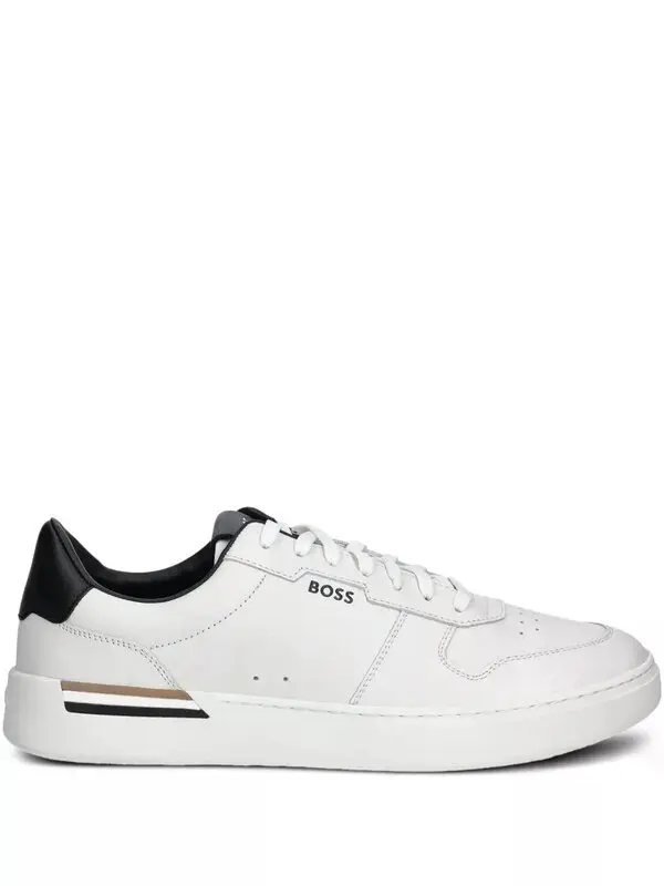 BOSS Clint Tenn Leather Lace-up Sneakers - White