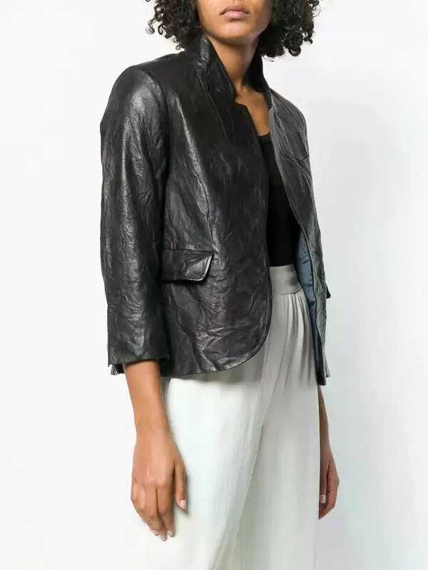 Zadig&Voltaire Lambskin Creased Effect Leather Jacket