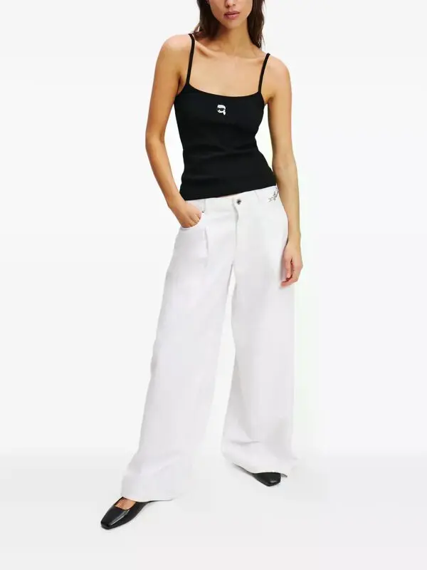 Karl Lagerfeld Logo Patch Spaghetti Strap Top