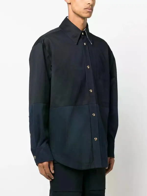 Thom Browne Two-tone Cotton-gabardine Jacket