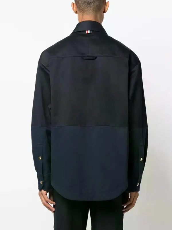 Thom Browne Two-tone Cotton-gabardine Jacket