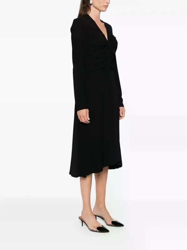 N°21 Crepe Midi Dress With Draped Detailing