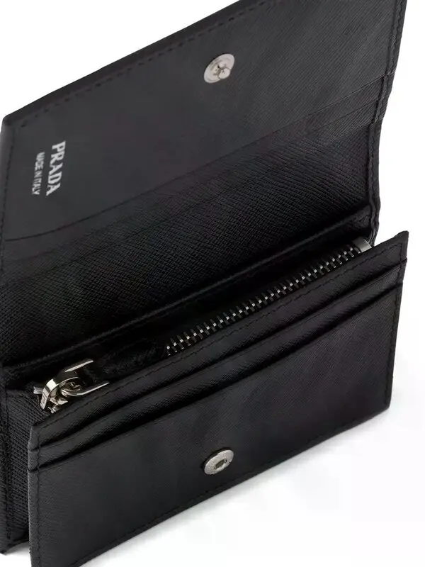 Prada Triangle Logo Rectangle Wallet - Black