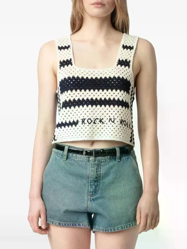 Zadig&Voltaire Cropped Crochet Tank Top