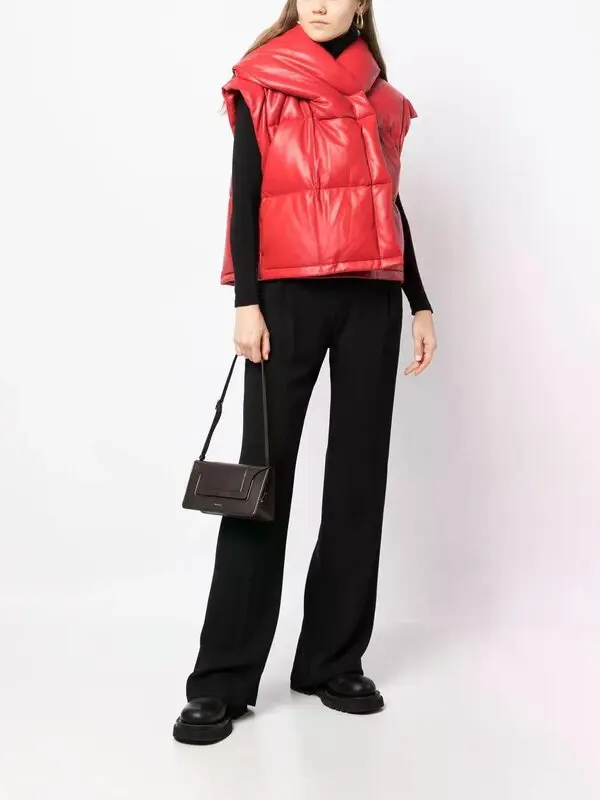 Goen.j Vegan-leather Quilted-down Gilet