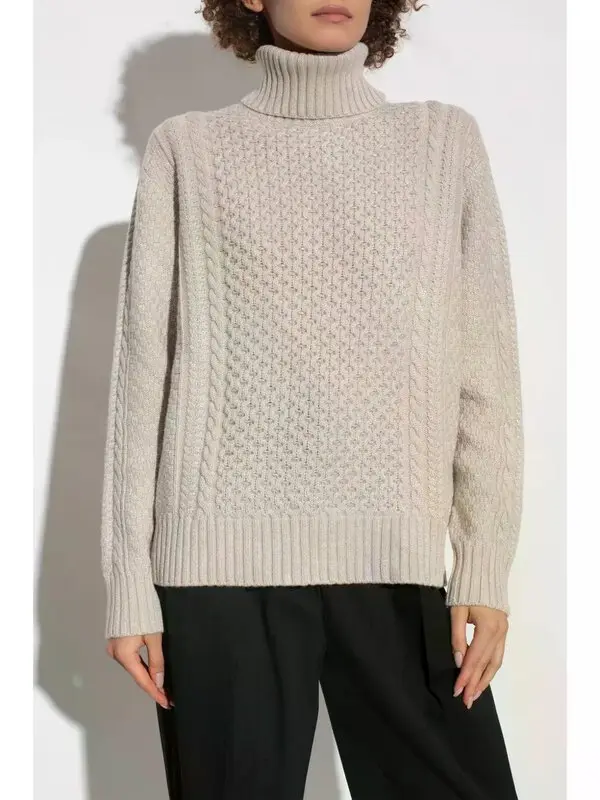 Fabiana Filippi Fisherman's Knit Turtleneck Sweater With Lurex Detail