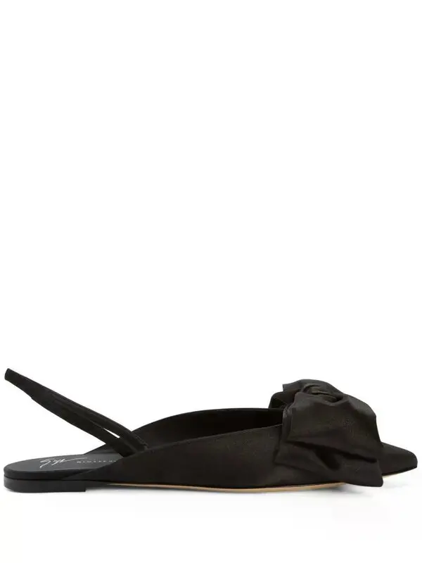GIUSEPPE ZANOTTI Johanna Bow-detail Ballerina Shoes - Black
