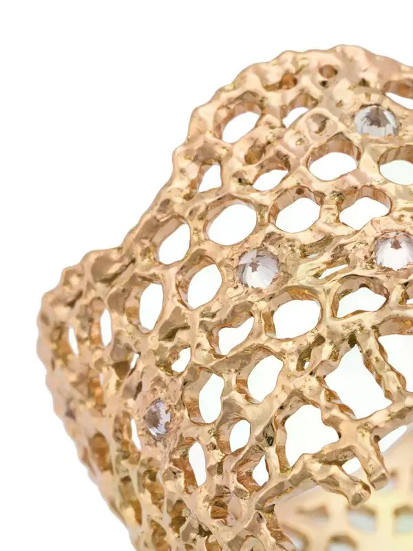 AURÉLIE BIDERMANN 18kt Yellow Gold & Diamond Lace Ring