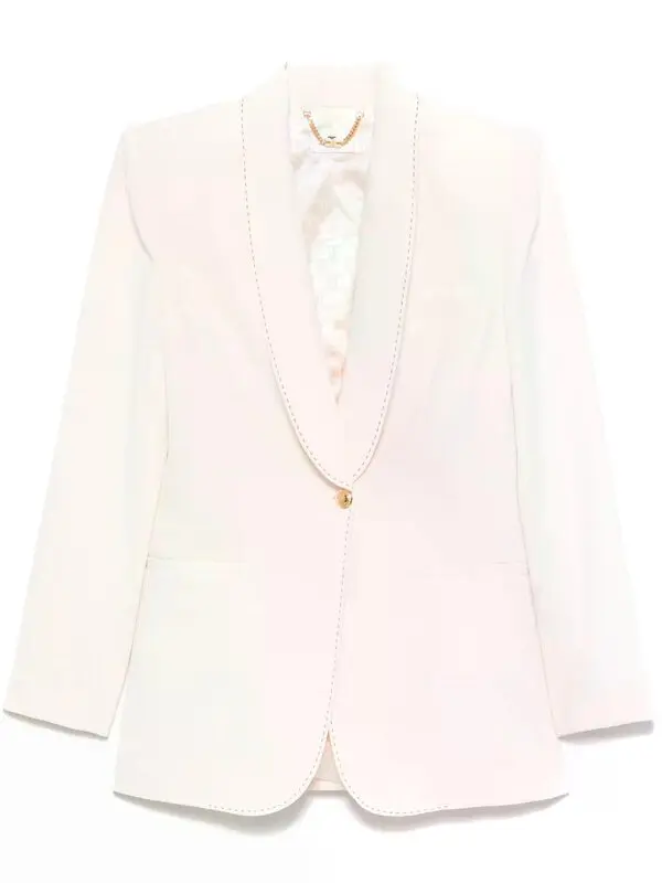 Elisabetta Franchi Contrast-stitch Crepe Blazer
