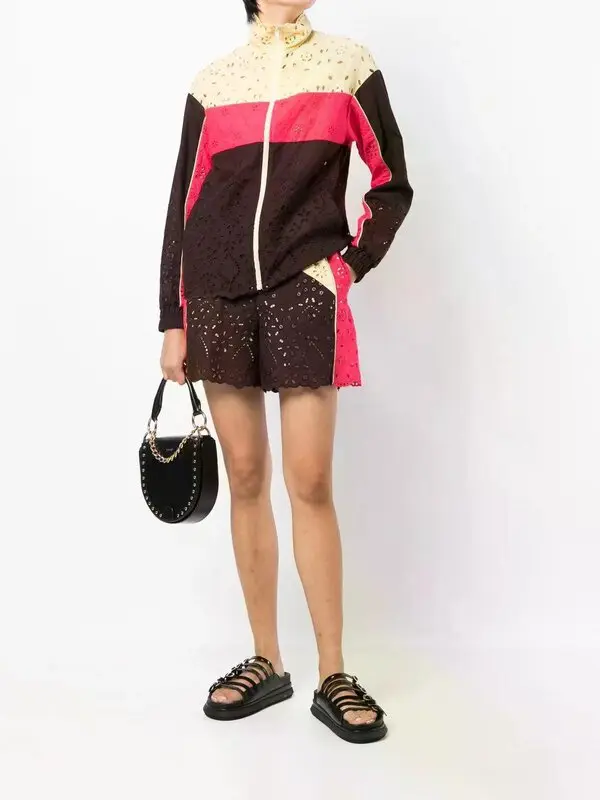 Goen.j Broderie Anglaise Track Shorts - Multicolour