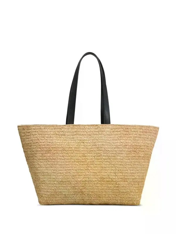 AMI Paris Logo-patch Raffia Tote Bag