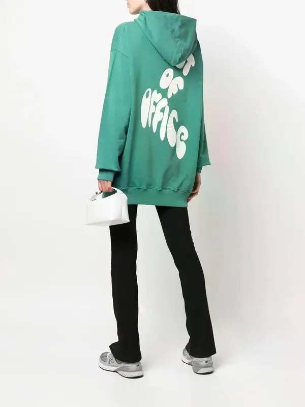 Camper Out Of Office" Slogan Print Drawstring Hoodie