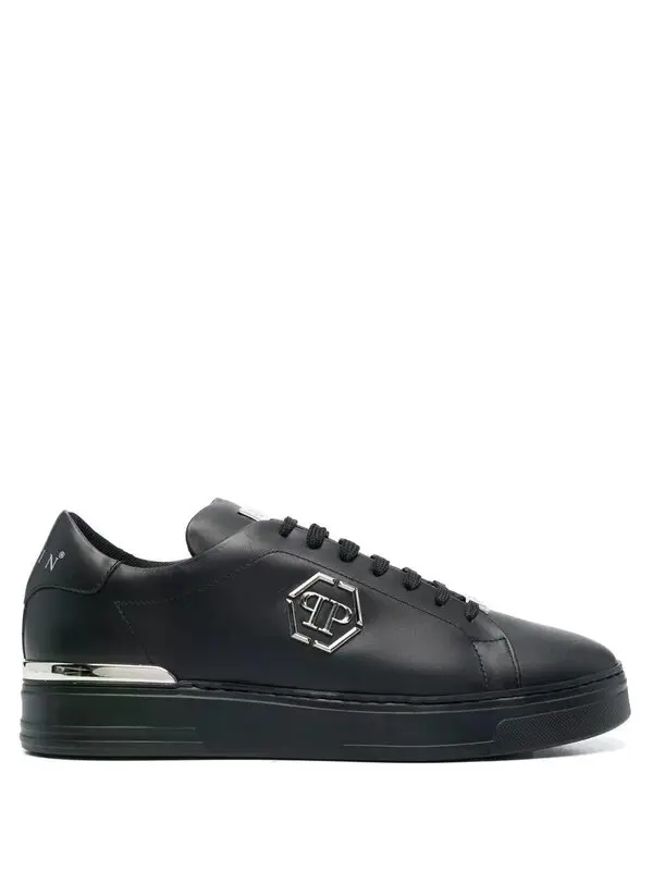 Philipp Plein Hexagon Low-top Leather Sneakers - Black
