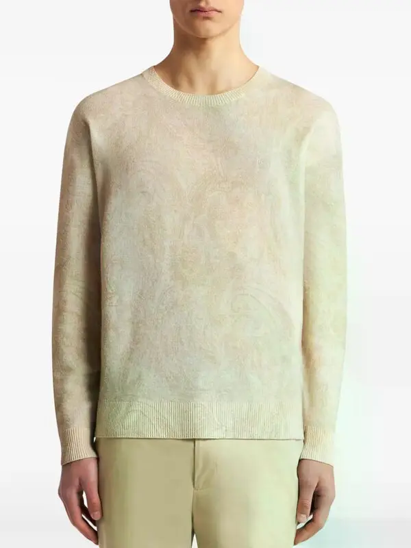 Etro Paisley Intarsia-knit Jumper - Neutrals
