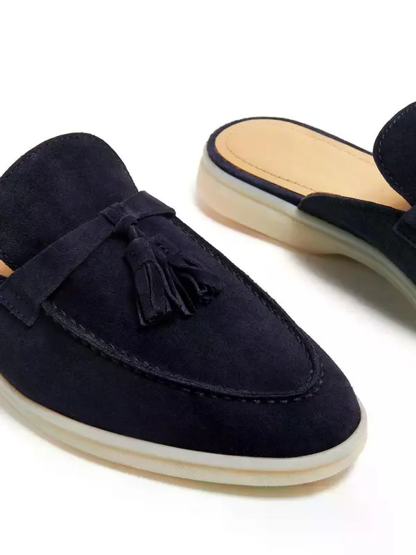 SCAROSSO Lucrezia Suede Mules - Blue