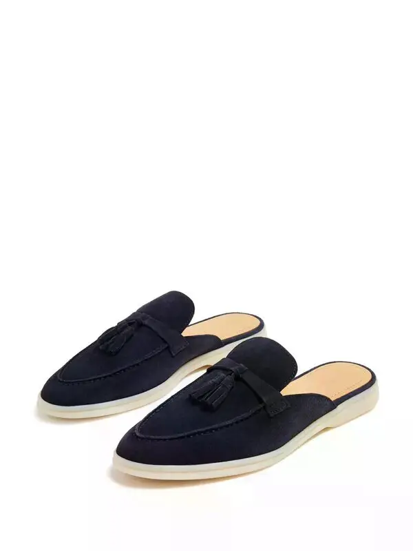 SCAROSSO Lucrezia Suede Mules - Blue