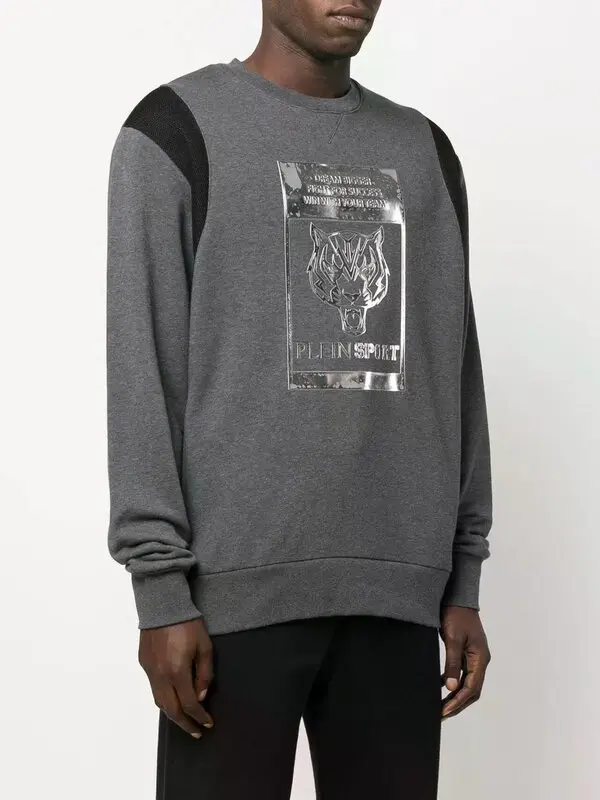 PLEIN SPORT Tiger-head Logo-print Sweatshirt