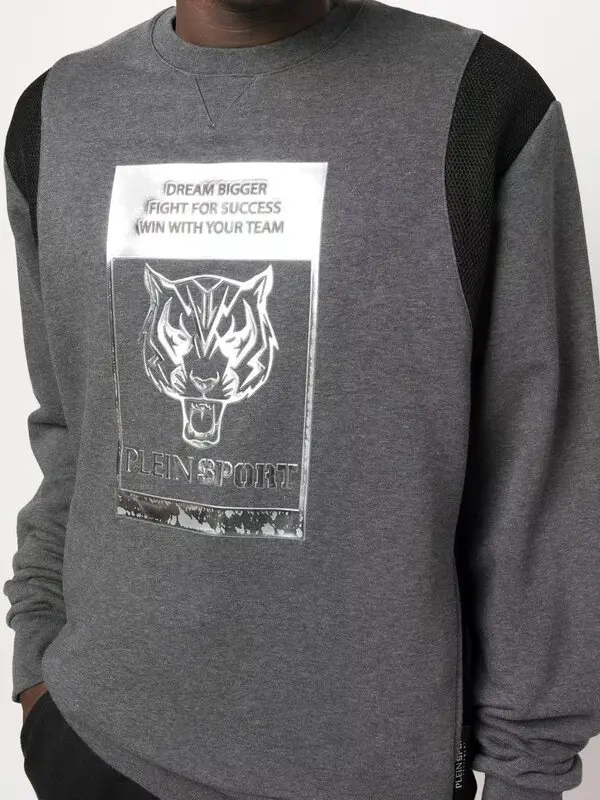 PLEIN SPORT Tiger-head Logo-print Sweatshirt