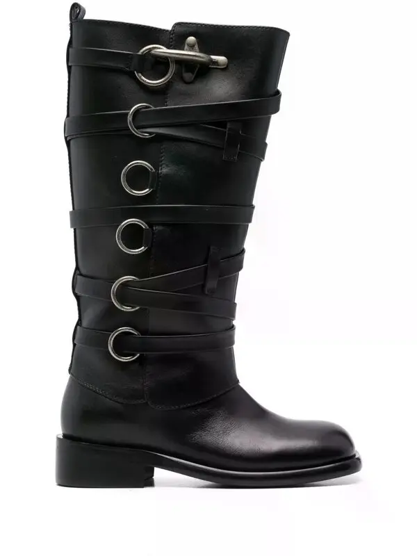 Andersson Bell Calf Leather Knee-high Harness Boots