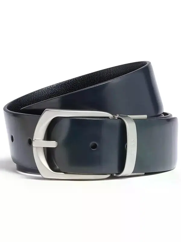 Zegna Reversible Leather Belt - Blue