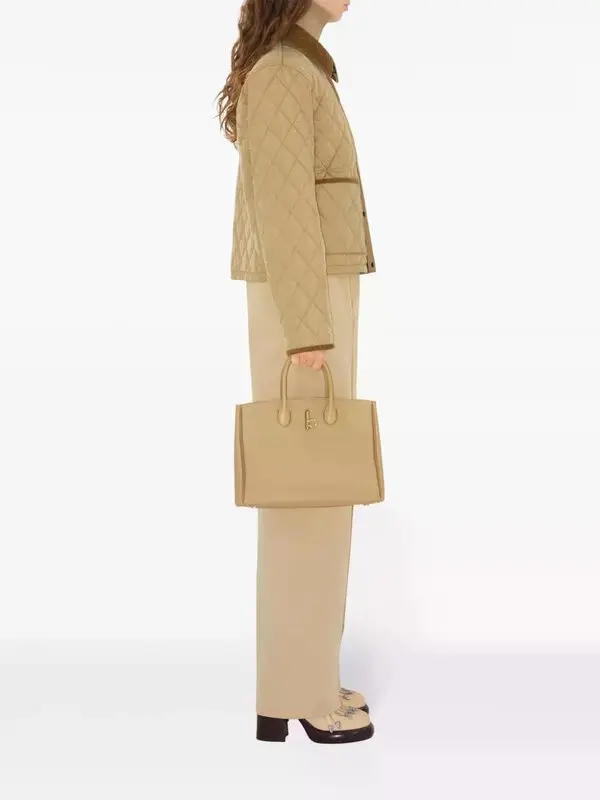 Burberry Quilted Jacket With Corduroy Collar - Neutrals