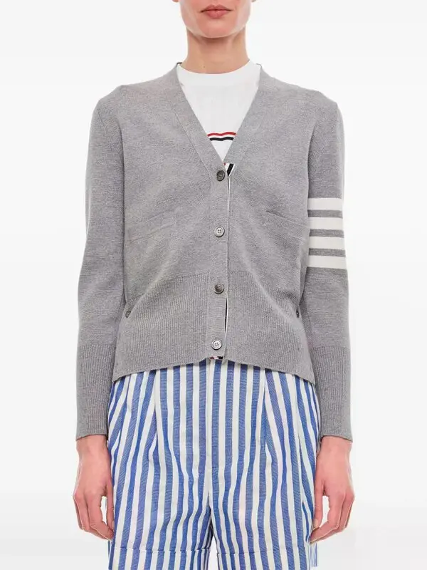 Thom Browne 4-bar Milano Stitch Cardigan - Grey