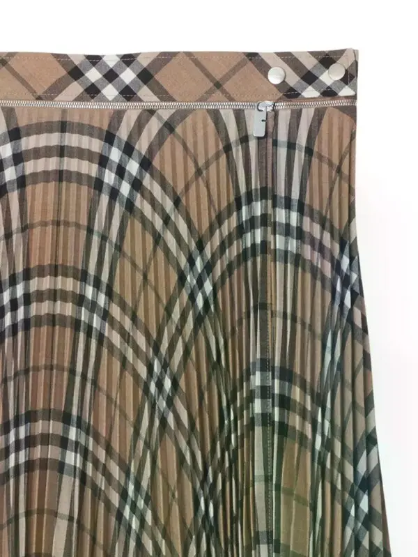 Burberry Pleated Check Maxi Skirt