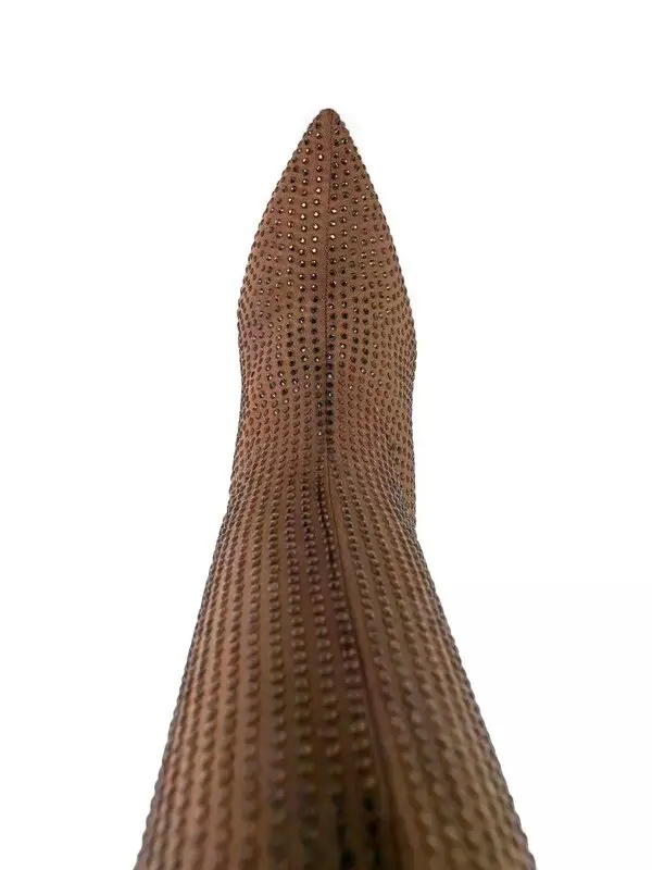 GEDEBE Logan 115mm Crystal-embellished Stiletto Boots - Brown