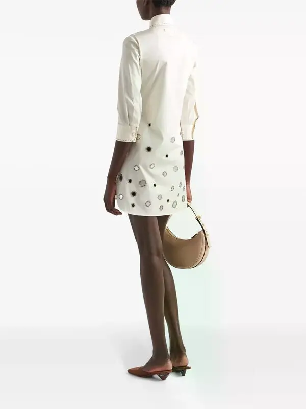 Prada Appliqué Detail Cotton Shirt Dress