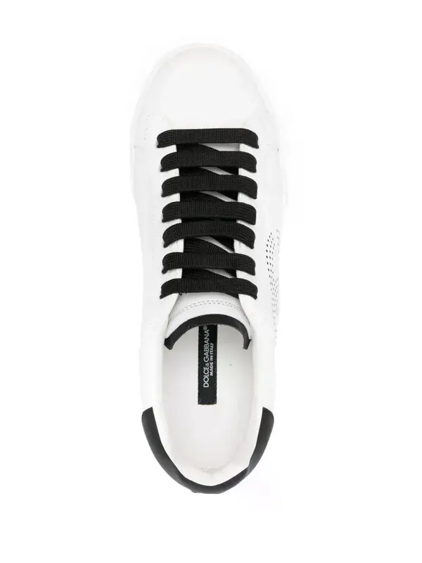 Dolce & Gabbana Portofino Perforated-logo Leather Sneakers