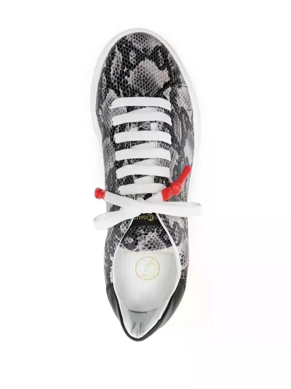 GIULIANO GALIANO Nemesis Python-print Leather Sneakers - Black