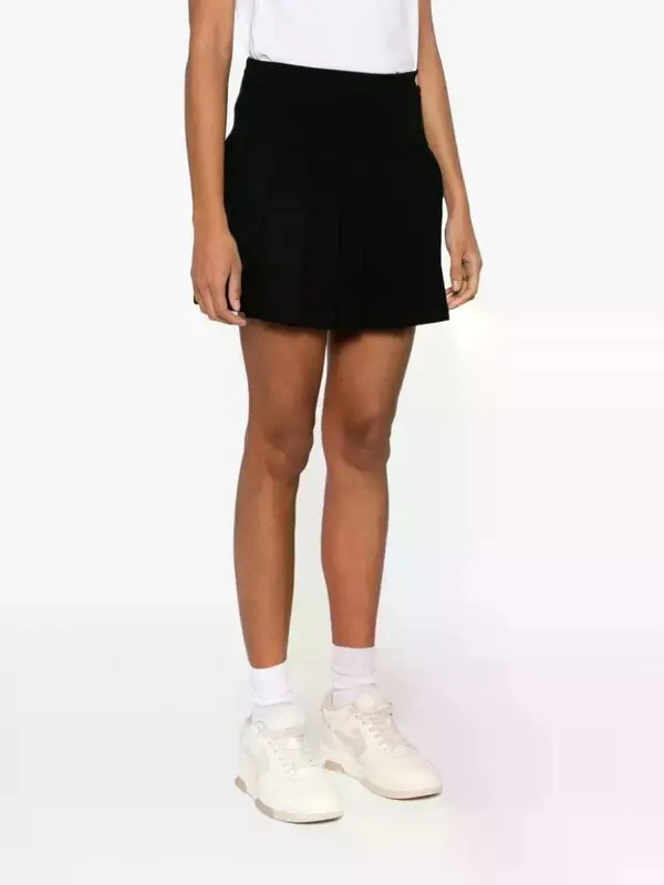 Palm Angels Monogram-embroidered Pleated Mini Skirt