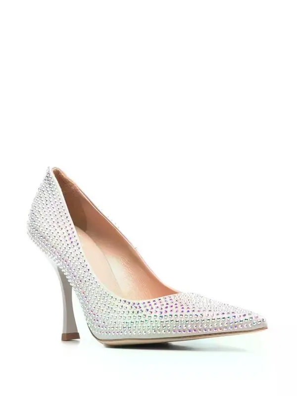 Liu Jo Embellished Pointed Toe High Heel Pumps - Grey