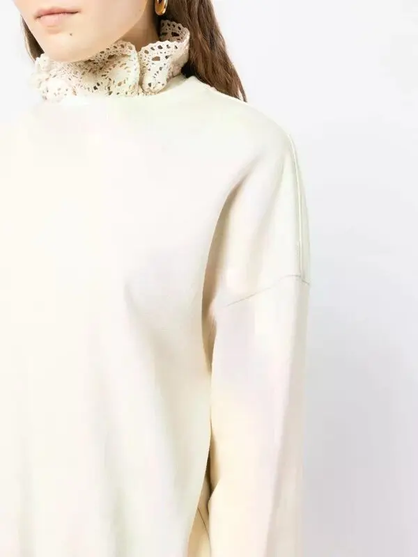 Goen.j Crochet Trim Crew-neck Sweatshirt