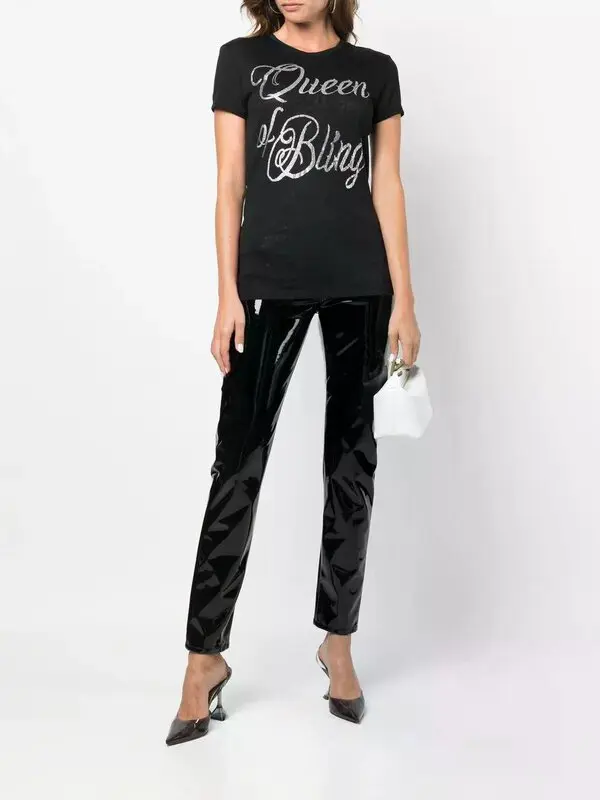 Philipp Plein Queen Of Bling" Embellished Cotton T-shirt