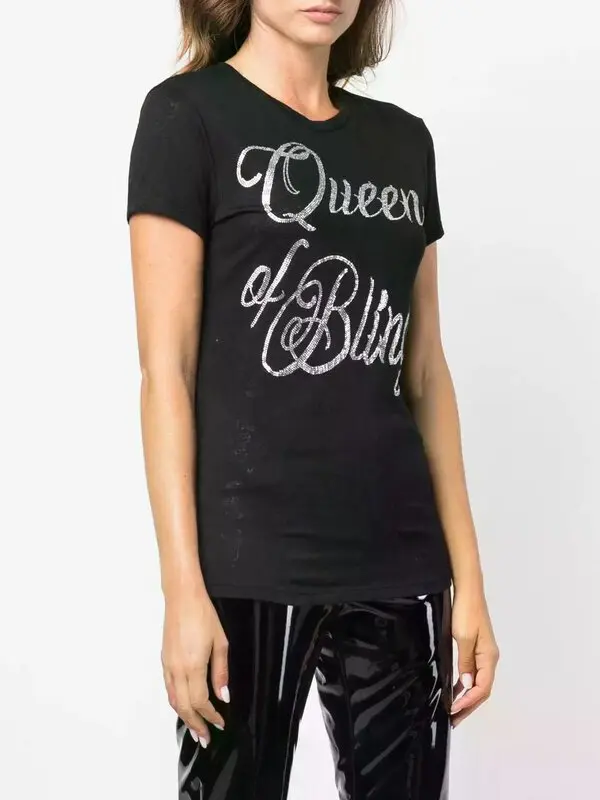 Philipp Plein Queen Of Bling" Embellished Cotton T-shirt