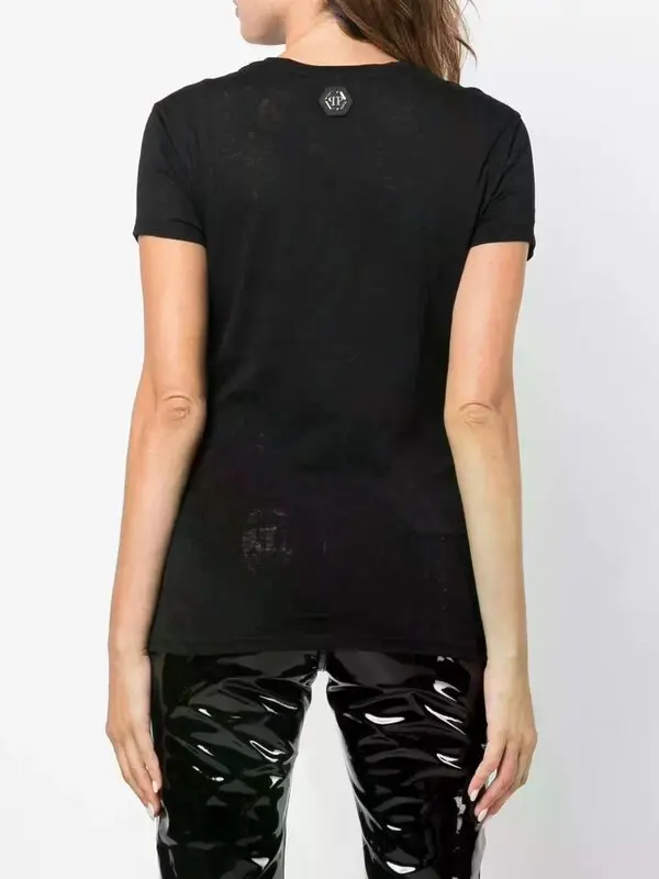 Philipp Plein Queen Of Bling" Embellished Cotton T-shirt